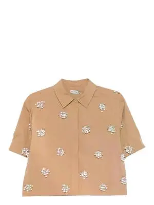 Simkhai Embellished Short-sleeve Shirt - Brown