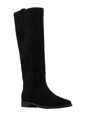 Blondo Deacon Knee High Riding Boots - Black Suede