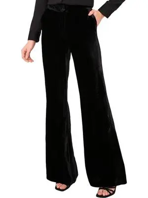 Ted Baker London Wide Leg Velvet Trousers - Rich Black