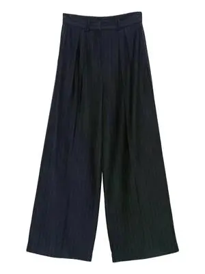 Max Mara Pinstripe Pleated Trousers - Blue