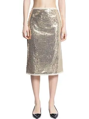 Prada Sequin Embellished Skirt - Gold