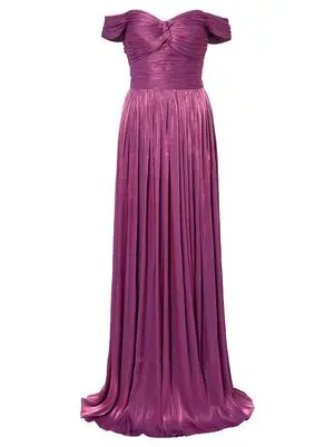 Costarellos Ruched Off-shoulder Gown - Pink
