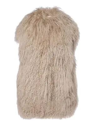 YVES SALOMON Shearling Vest - Beige