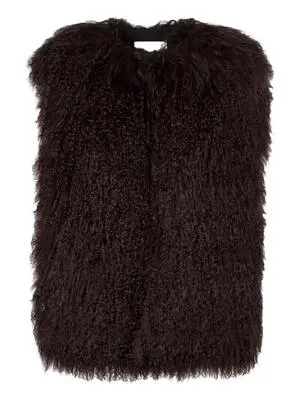 YVES SALOMON Shearling Vest - Brown