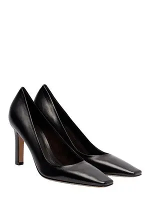 THE ROW Carla Leather Pumps - Black