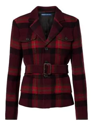 Polo Ralph Lauren Plaid Wool-blend Tweed Blazer - Red