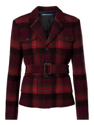Polo Ralph Lauren Plaid Wool-blend Tweed Blazer - Red