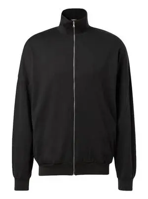 Auralee Cotton Jersey Zip-up Sweater - Black