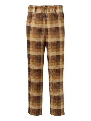 Dries Van Noten Checked Jacquard Straight Pants - Beige