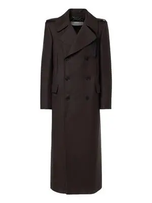 Dries Van Noten Double-breasted Wool-blend Coat - Brown