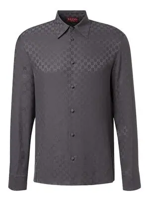 Gucci Gg Silk Shirt - Grey