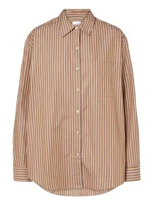 LESET Yoshi Striped Cotton-blend Twill Shirt - Brown