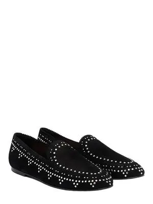 AQUAZZURA Skye Studded Loafers - Black