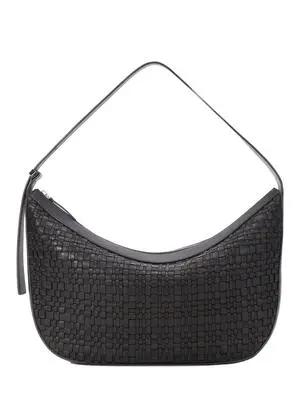 Staud Large Demy Woven Leather Hobo Bag - Espresso Woven