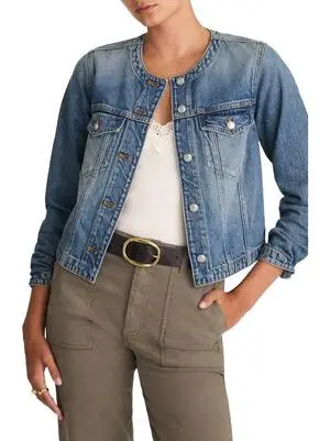 Madewell Cocoon Sleeve Crop Denim Jacket - Bouvier Wash