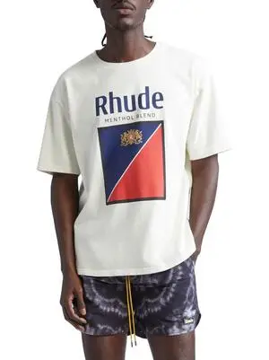 Rhude Collins Fumar Graphic T-shirt - White/navy/red/black/yello