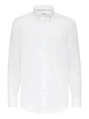 Brunello Cucinelli Cotton Twill Button-down Shirt - White
