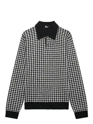 The Kooples Houndstooth Knitted Jumper - Black White
