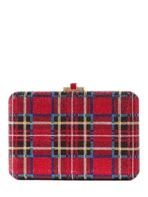 Judith Leiber Tartan Crystal-embellished Clutch - Red