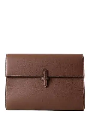 HUNTING SEASON Large Leather Clutch Brown