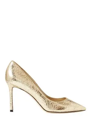 JIMMY CHOO Romy 85 Metallic Pumps - Gold