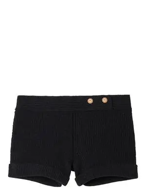 Isabel Marant Diha Button-embellished Wool-blend Shorts - Black