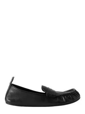 Acne Studios Textured-leather Loafers - Black