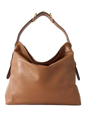 Gucci Beatrix Maxi Leather Tote With Horsebit Detail Brown