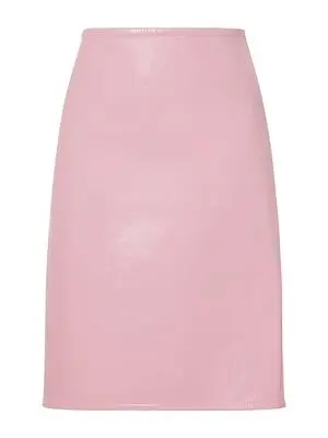 Gucci Crinkled Patent-Leather Skirt Baby Pink