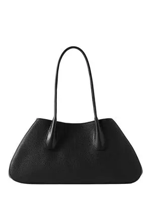 THE ROW Alger Textured-leather Shoulder Bag - Black