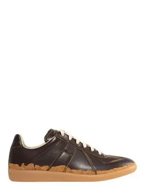 MAISON MARGIELA Replica Distressed Sneakers - Brown