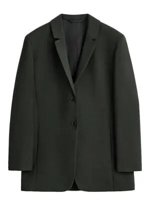 Cos Longline Wool-blend Blazer - Green