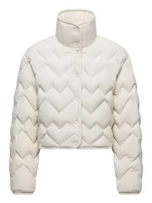 Moncler Senevee Heart-quilted Short Down Jacket - White