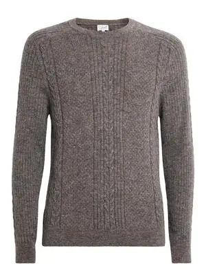 Pal Zileri Alpaca-blend Cable-knit Sweater - Grey