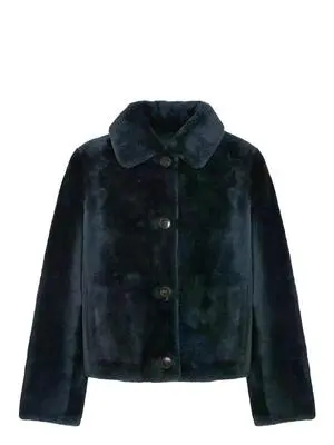 YVES SALOMON Reversible Merino Lambskin Jacket Blue