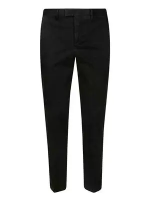 PT TORINO Pleated Cotton Trousers - Black