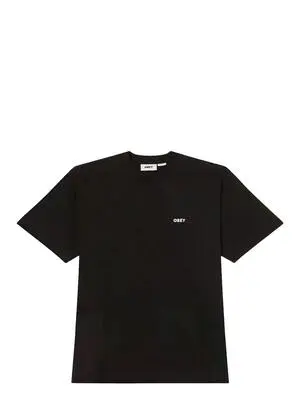 Obey Logo-embroidered Cotton T-shirt - Black