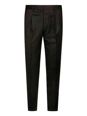 PT TORINO Pleated Wool Trousers - Brown