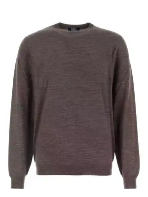 Fedeli Crew-neck Wool Sweater - Brown