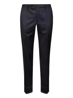 ROTA Contrast-stitched Wool Pants - Blue