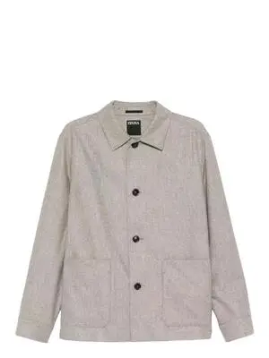 Zegna Patch-pocket Button-front Jacket - Grey