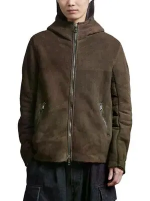 GIORGIO BRATO Hooded Shearling Jacket - Brown