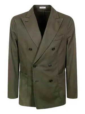 Boglioli Double-breasted Cotton Suit - Green