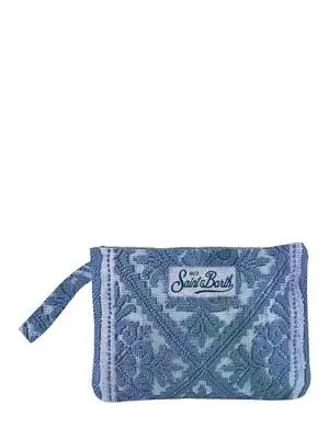 MC2 SAINT BARTH Logo-Detail Clutch Blue