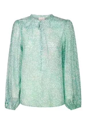 MC2 SAINT BARTH Floral-print Buttoned Blouse - Green