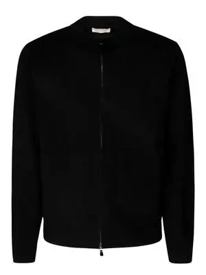 FILIPPO DE LAURENTIIS Zip-Front Cardigan With Patch Pockets Black