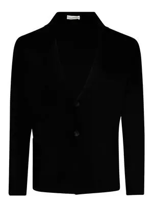 FILIPPO DE LAURENTIIS Button-Front Knit Cardigan Black