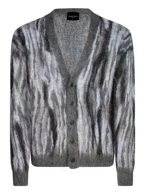 ROBERTO COLLINA V-neck Wool Cardigan - Grey