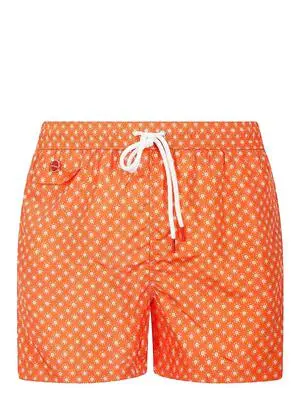 Kiton Geometric-print Swim Shorts - Orange