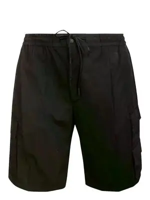 PT TORINO Drawstring Flap-pocket Shorts - Black